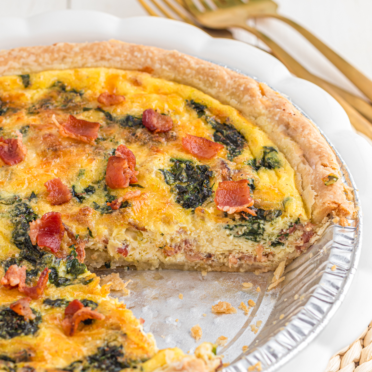 Quiche Lorraine with Spinach and Bacon - Studio Food